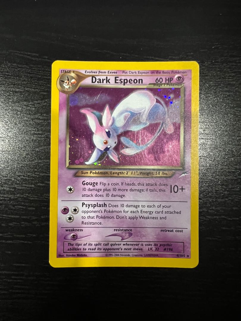 Dark Espeon Holo, Hobbies & Toys, Memorabilia & Collectibles, Vintage ...