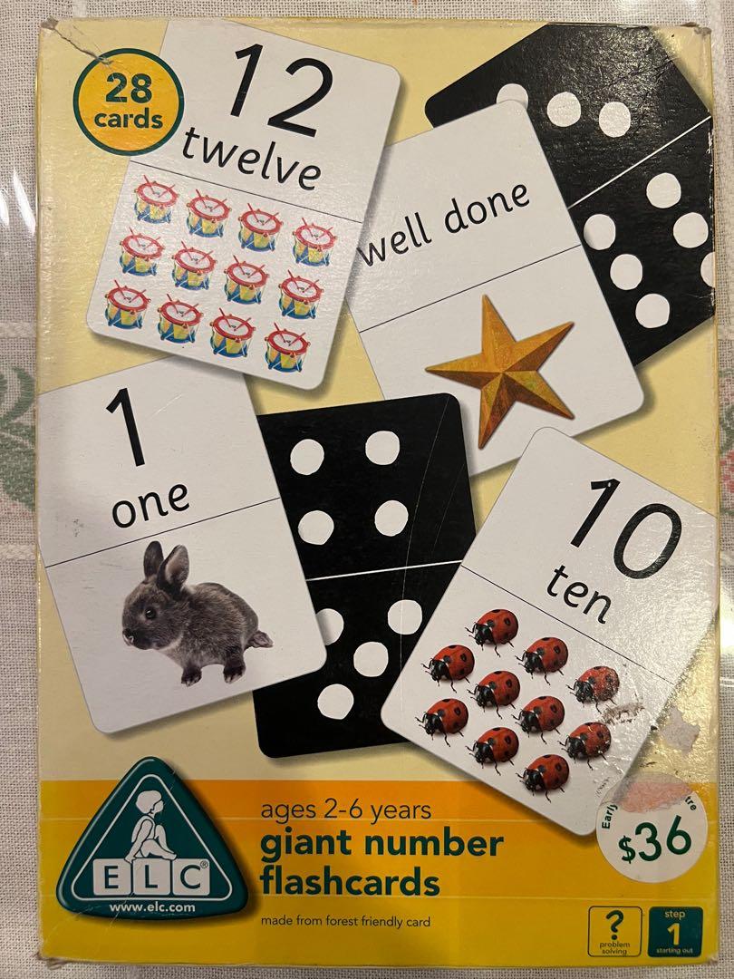 ELC giant number flash cards (28 double side cards), Hobbies & Toys ...