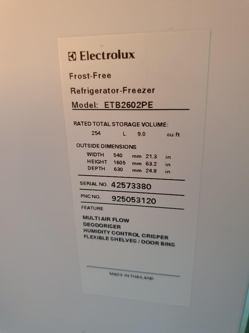 Electrolux 254L Fridge Freezer, TV & Home Appliances, Kitchen ...
