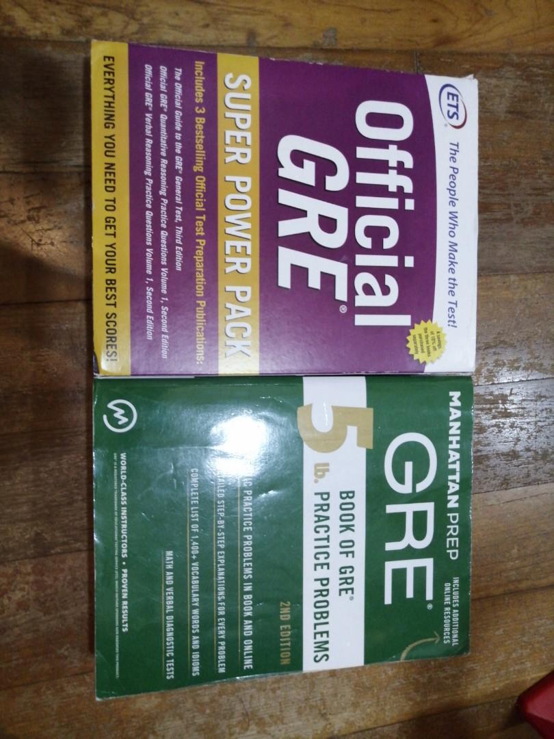 ETS Official GRE super power pack & Manhattan Prep 5lb. book of GRE ...