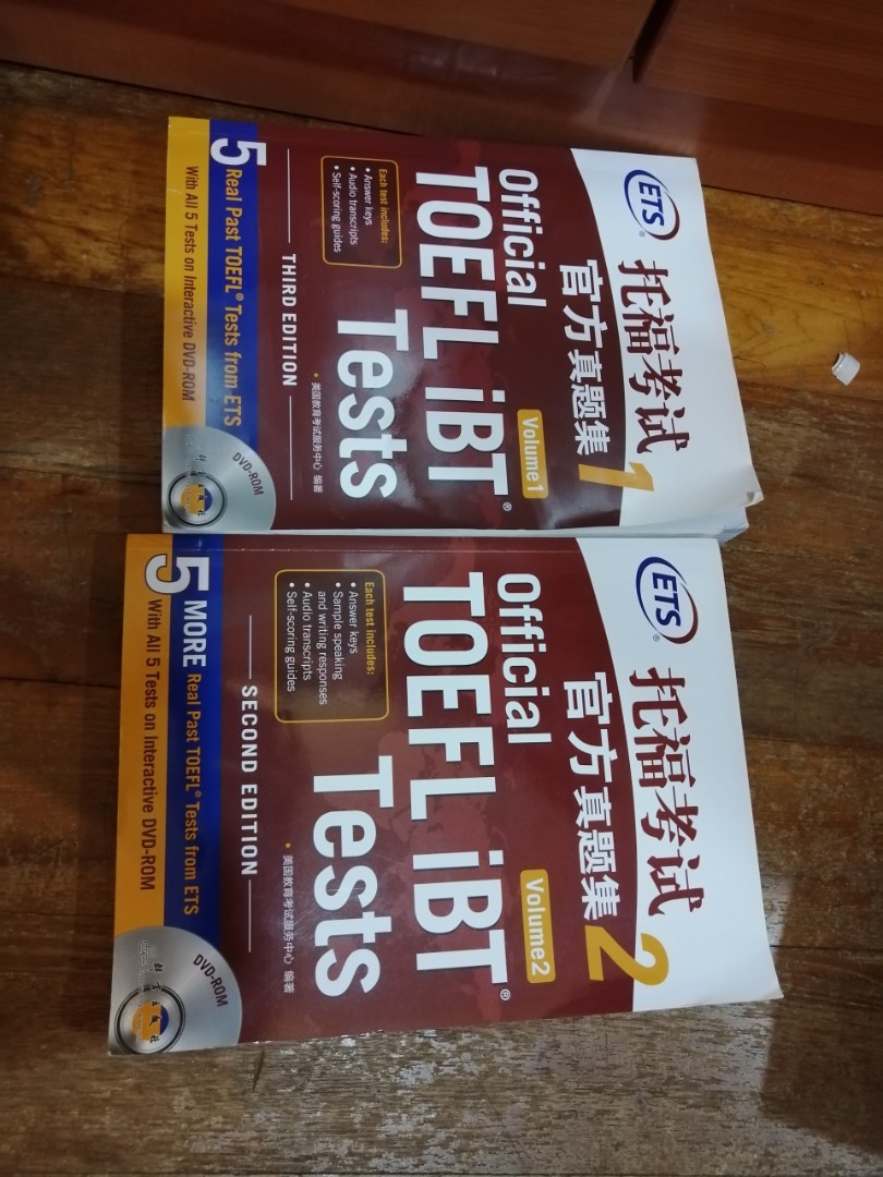 ETS Official Toefl iBT Tests Volume 1 & 2, Hobbies & Toys, Books ...