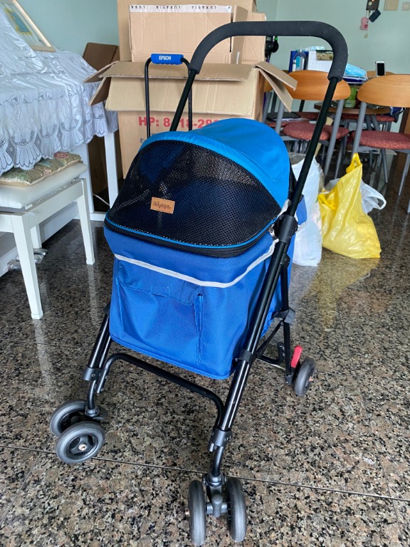 Foldable pet stroller Ibiyaya Astro GoLite blue stroller, Pet Supplies ...