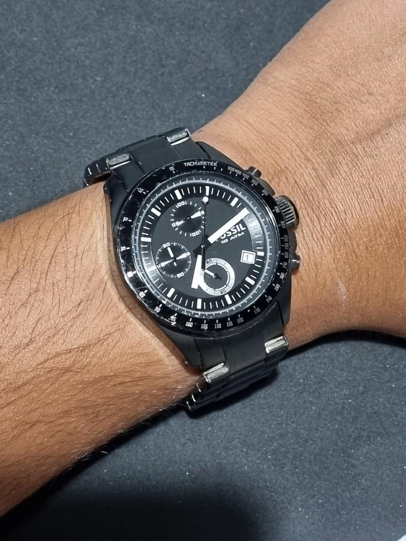 Fossil CH2601 Tachymeter Chronograph Gunmetal Ion Plated // Lower side ...