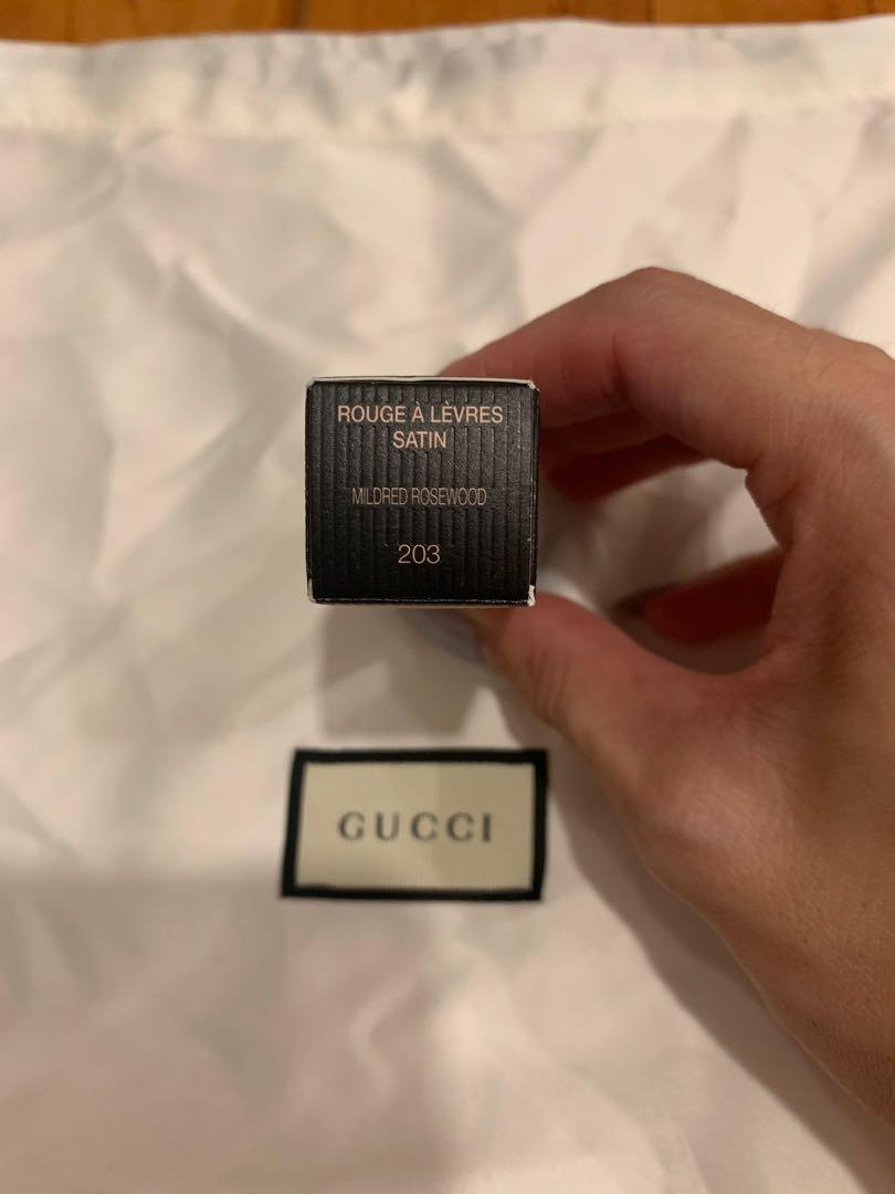 Gucci 203 Mildred Rosewood Color Lipstick, Beauty & Personal Care, Face ...