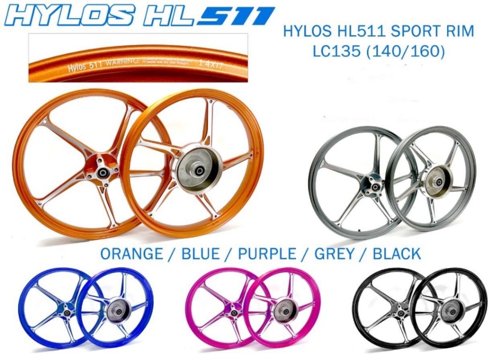 HYLOS ENKEI SPORT RIM 511 1.40/1.60 x17 SPARK 135 / LC135 4s, Motorcycles, Motorcycle ...