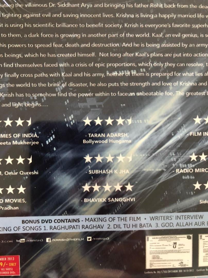 KRRISH 3, Hobbies & Toys, Music & Media, CDs & DVDs on Carousell