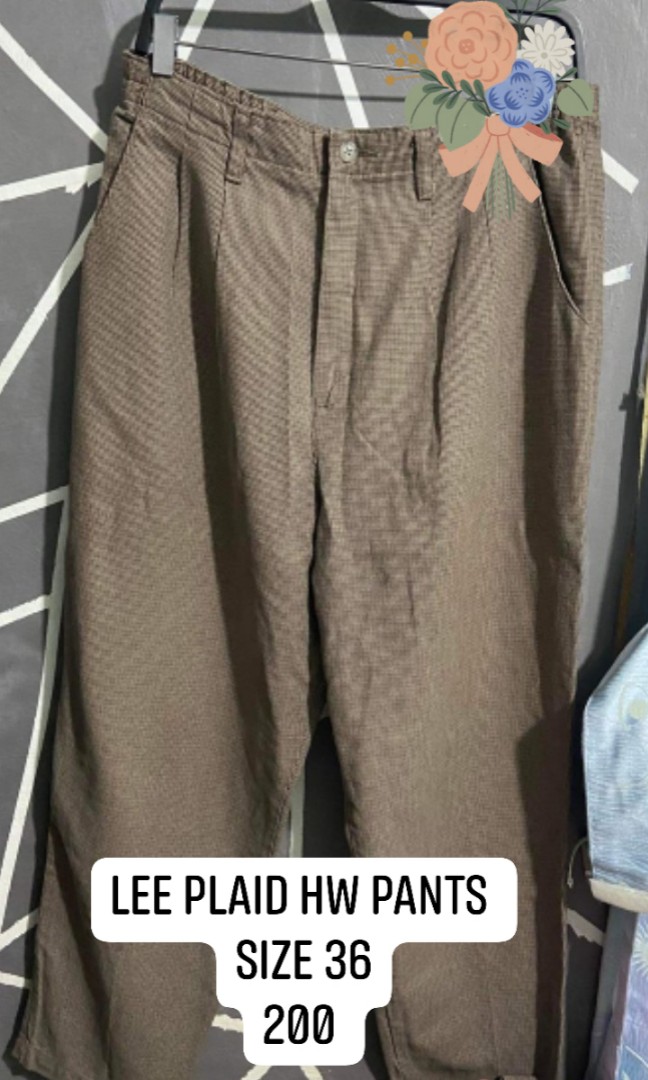 Lee Plaid HW pants, Women's Fashion, Bottoms, Other Bottoms on Carousell