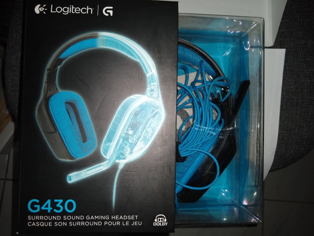 Logitech G430 Gaming Headset Surround Sound Headphone Mic Microphone ...