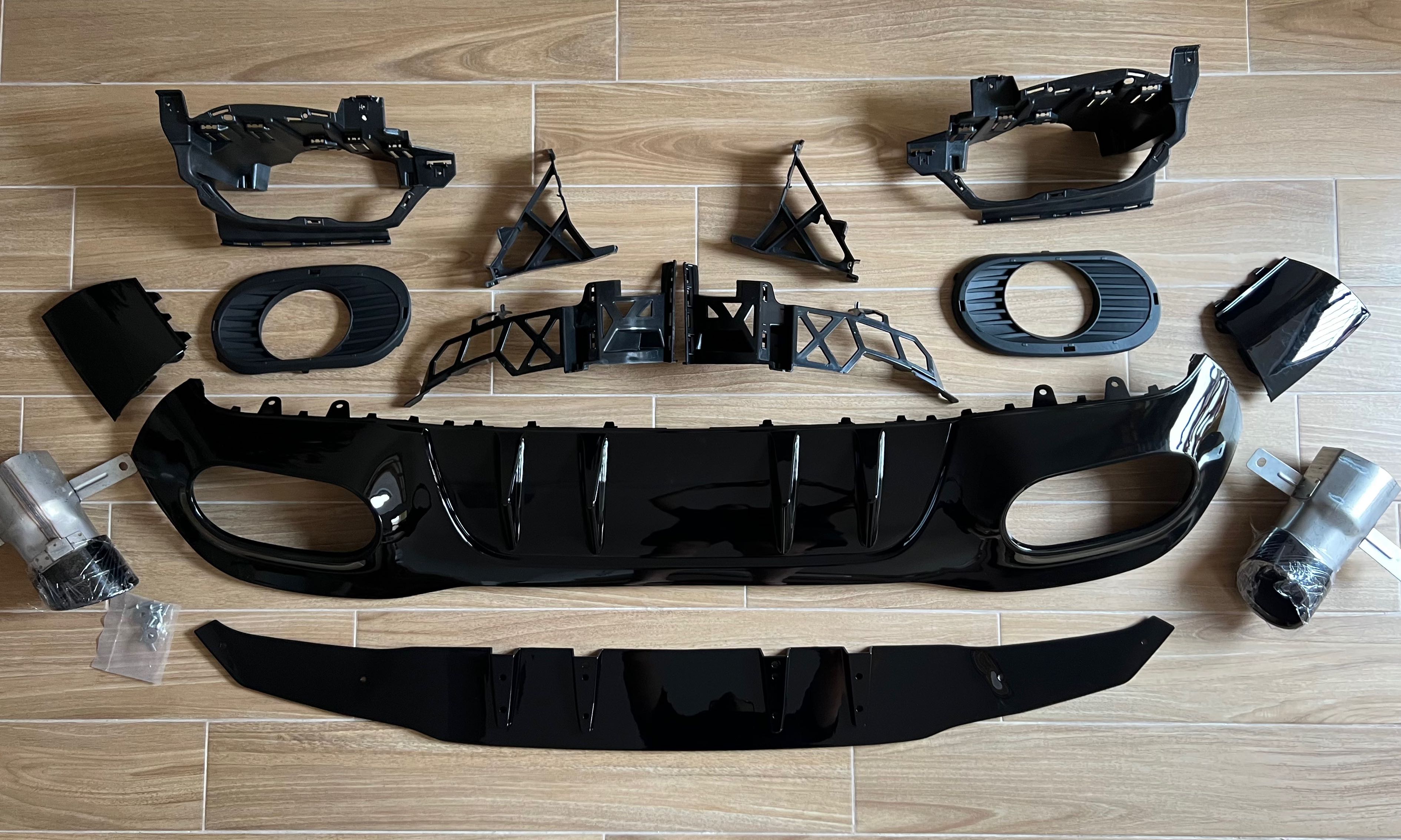 Mercedes W177 A35 Rear Diffuser Single Exhaust Bodykit A180/ A200 /A250 ...
