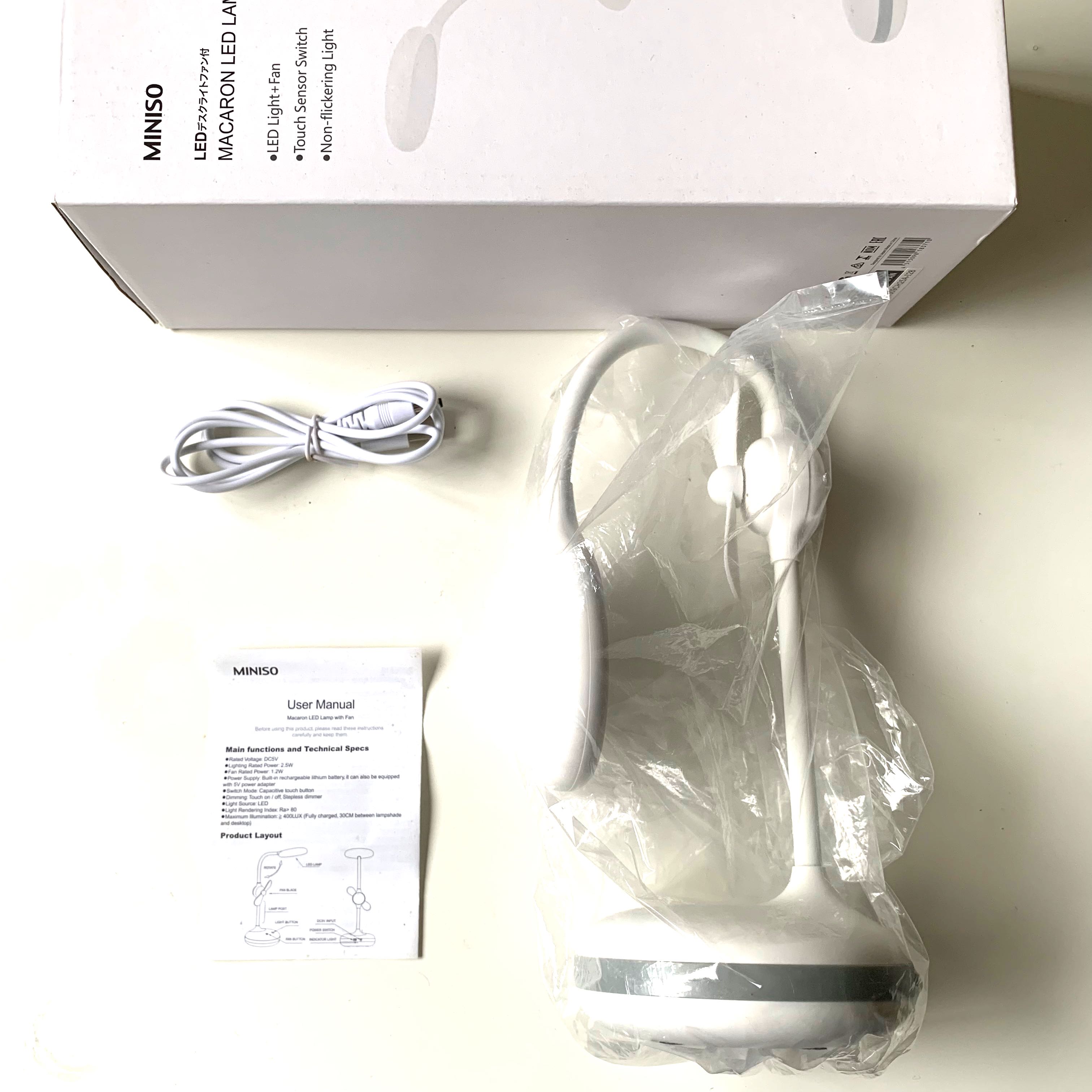 Miniso LED Macaron LED Lamp with Fan Light Lampshade , Furniture & Home ...