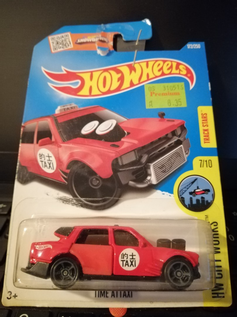 New Time Attaxi Red Dishi HW City Works Track Stars Hot Wheels ...