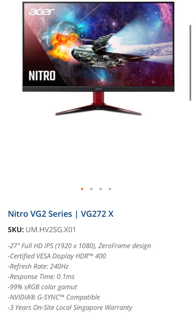 Nitro VG2 Series | VG272 X, Computers & Tech, Parts & Accessories ...