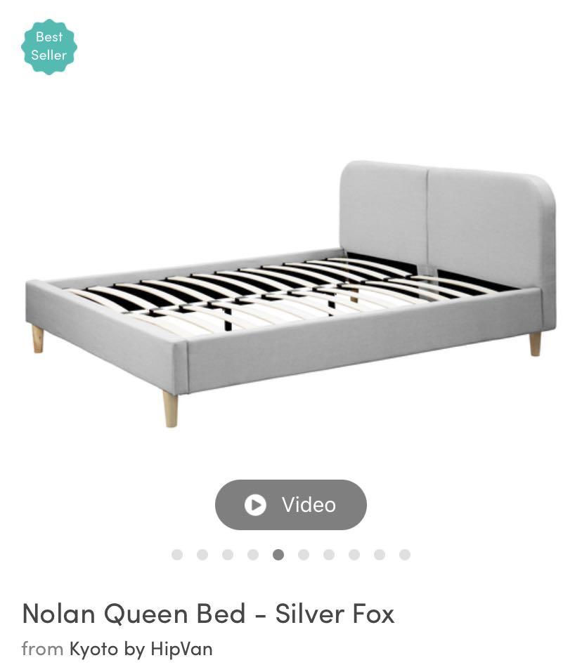 Nolan HipVan Queen Bed Frame - Silver, Furniture & Home Living ...