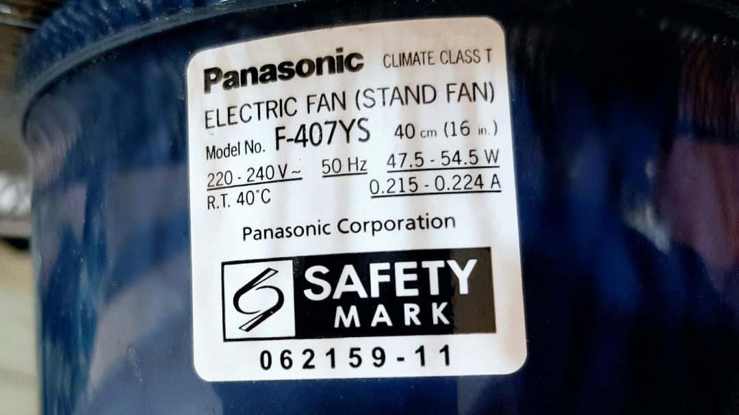 Panasonic standing fan-model F407YS, Furniture & Home Living, Lighting ...