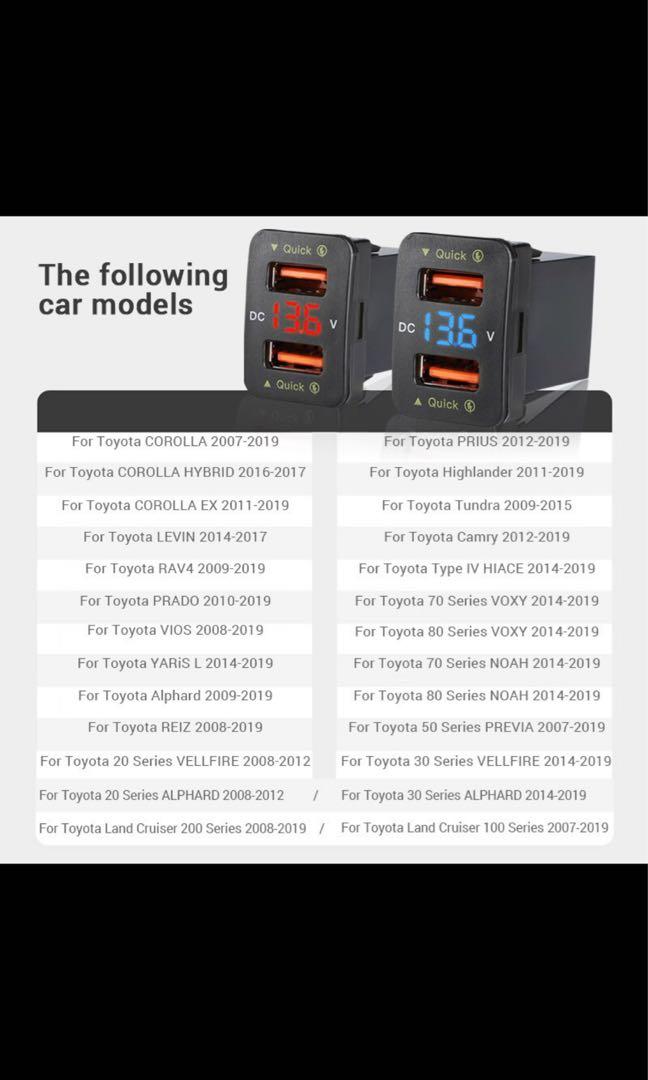 Quick charge Toyota usb, Car Accessories, Accessories on Carousell