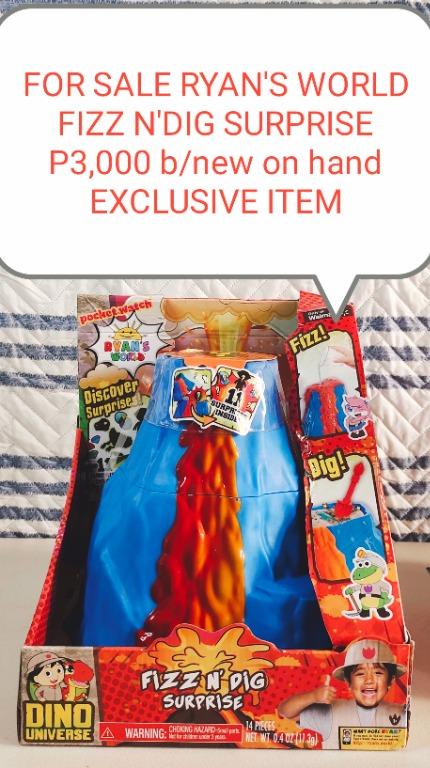 RYAN'S WORLD DINO UNIVERSE FIZZ N DIG VOLCANO SURPRISE, Hobbies & Toys ...