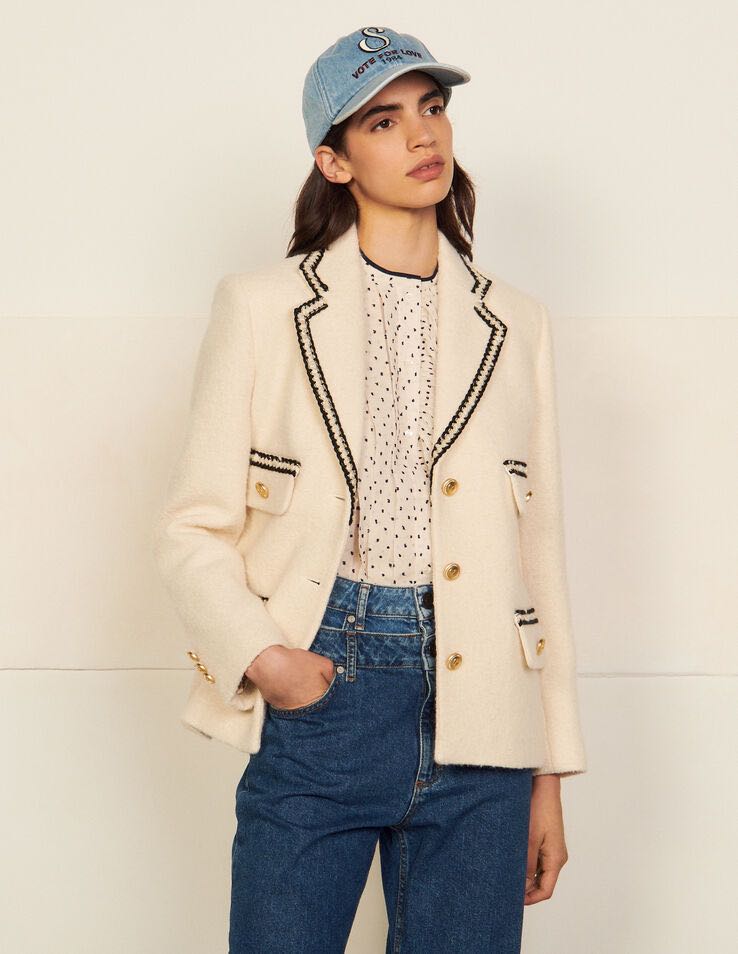 Sandro Tweed Jacket, 名牌, 服裝 - Carousell