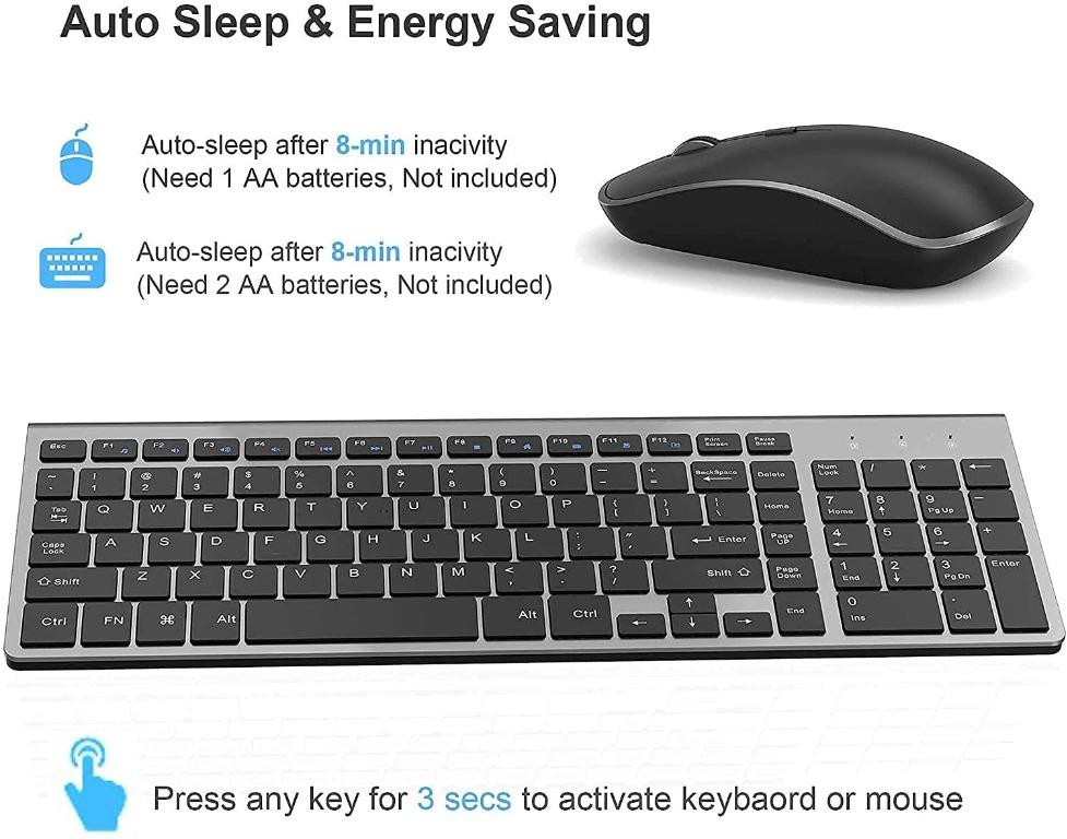 Wireless Keyboard and Mouse,JOYACCESS 2.4G Ergonomic and Slim Wireless Computer Keyboard Mouse ...