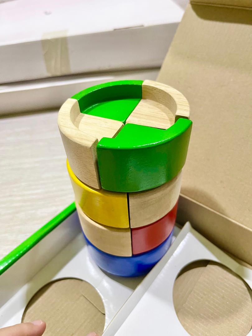 Wooden Stack and Fractions, Hobbies & Toys, Toys & Games on Carousell