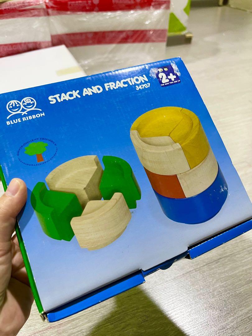 Wooden Stack and Fractions, Hobbies & Toys, Toys & Games on Carousell