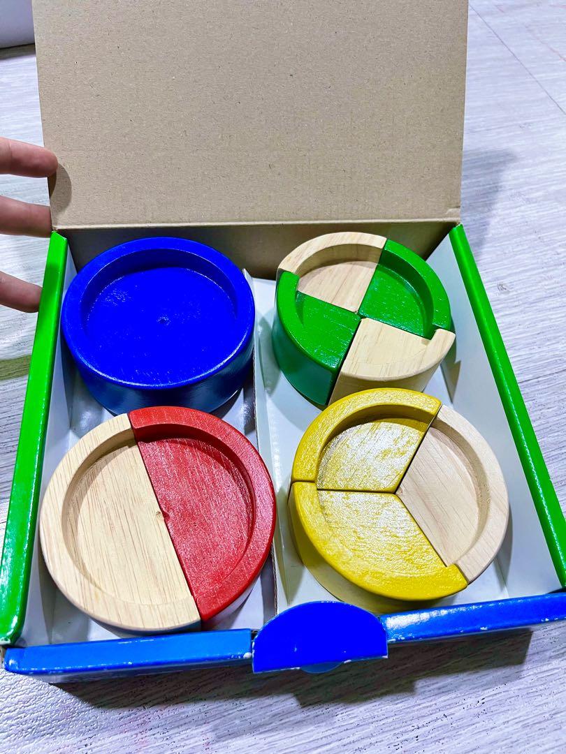 Wooden Stack and Fractions, Hobbies & Toys, Toys & Games on Carousell