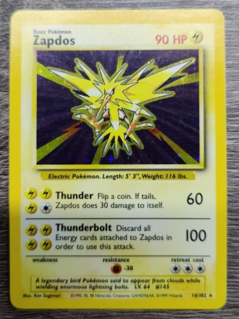 Zapdos base set 16/102 (Shiny version), Hobbies & Toys, Toys & Games on ...