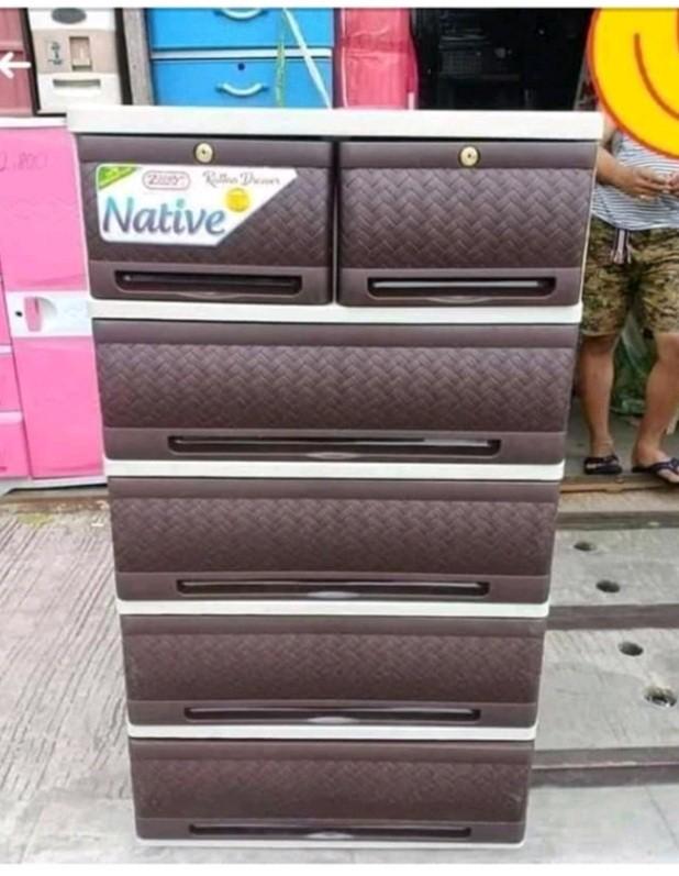 Zooey Native Rattan Drawer 5 & 6 Layers, Furniture & Home Living ...