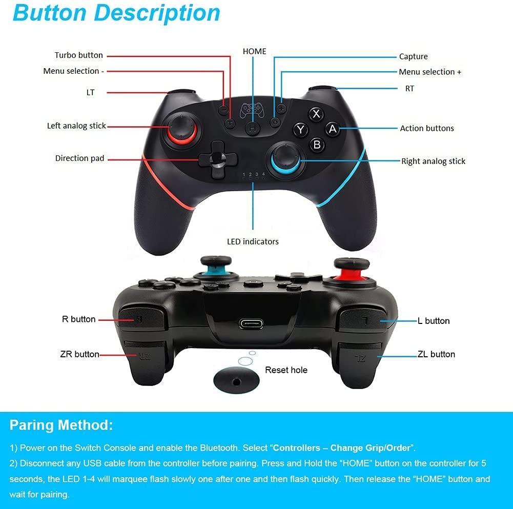 CuleedTec Wireless Switch Controller, Switch Pro Controller Compatible ...