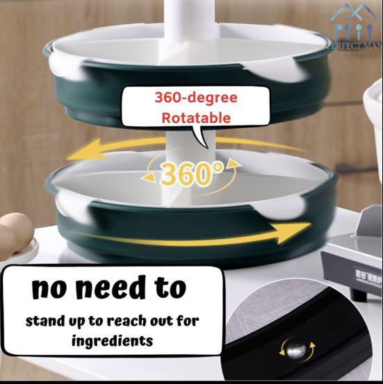 3 tier rotating hotpot tray / steamboat tray, Furniture & Home Living ...