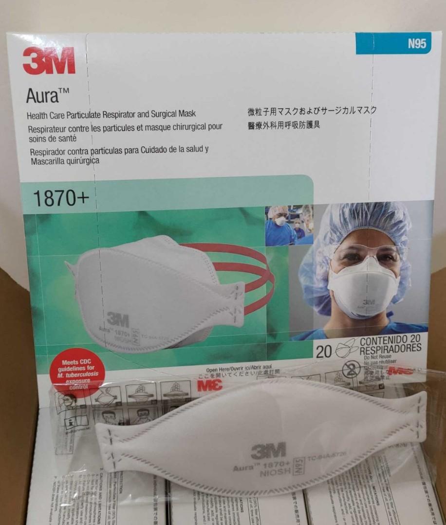 3M 1870+ Aura FDA Cert / NIOSH Approved N95 [ Box of 20's ], Health ...