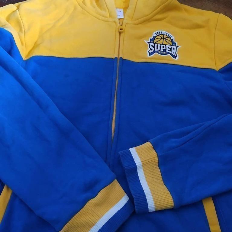 Anta Basketball Super Team Yellow Blue Jacket, Men's Fashion, Coats ...