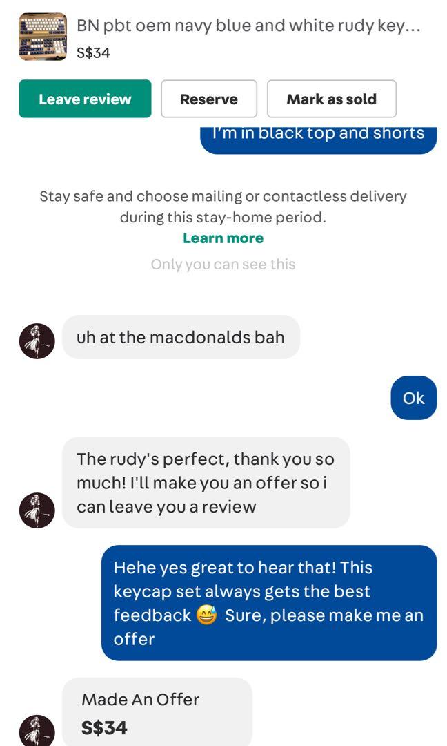 BN pbt oem navy blue and white rudy keycaps for mechanical keyboard ...