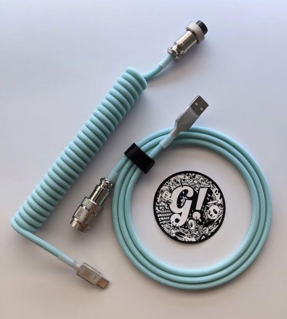 Custom USB-A to USB-C Coiled Cable for Mechanical Keyboard, Computers ...