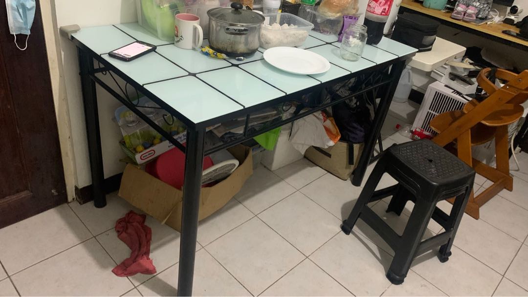 Dining table glass, Furniture & Home Living, Furniture, Tables & Sets ...