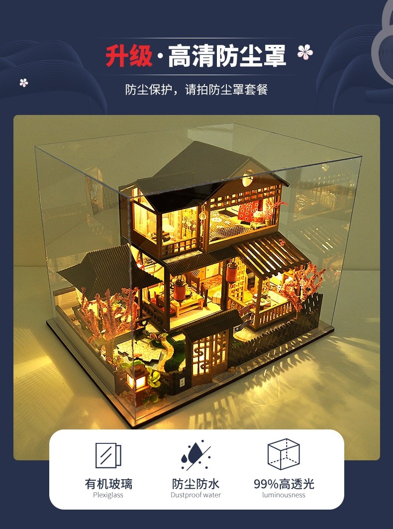 DIY Craft Model House Kit - Japanese Cherry Blossom Villa Home, Hobbies ...
