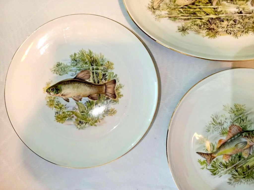 Fish Set Porcelain - Fine China Gold border Constantia Vintage ...