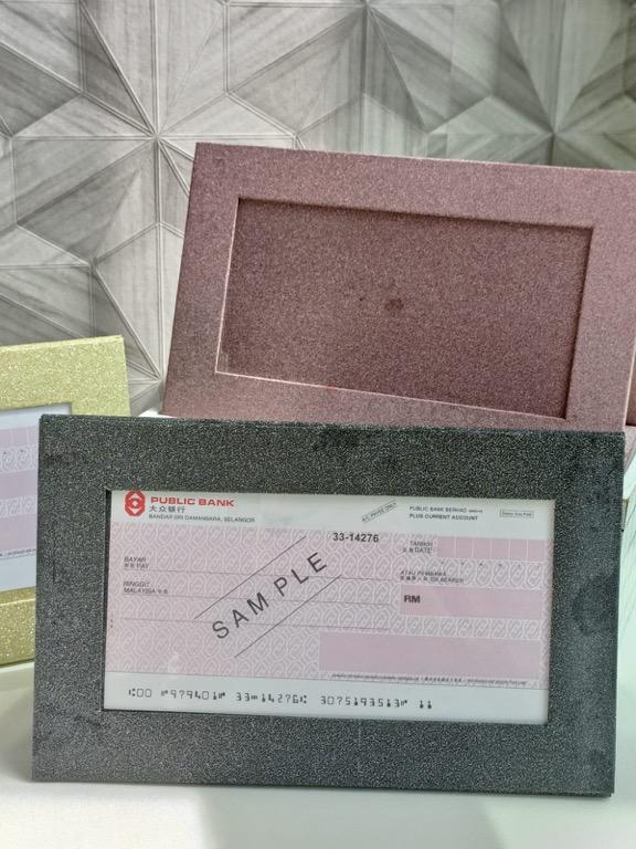 GLITTER HANTARAN CHEQUE FRAME (DULANG HANTARAN), Hobbies & Toys ...