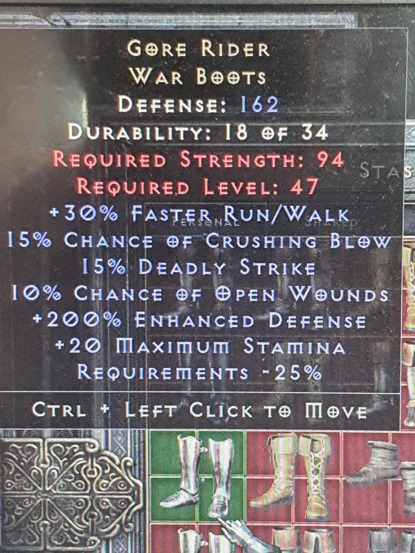 Gore Rider War Boots (Perfect) D2R Diablo II Resurrected (Softcore) (PC ...