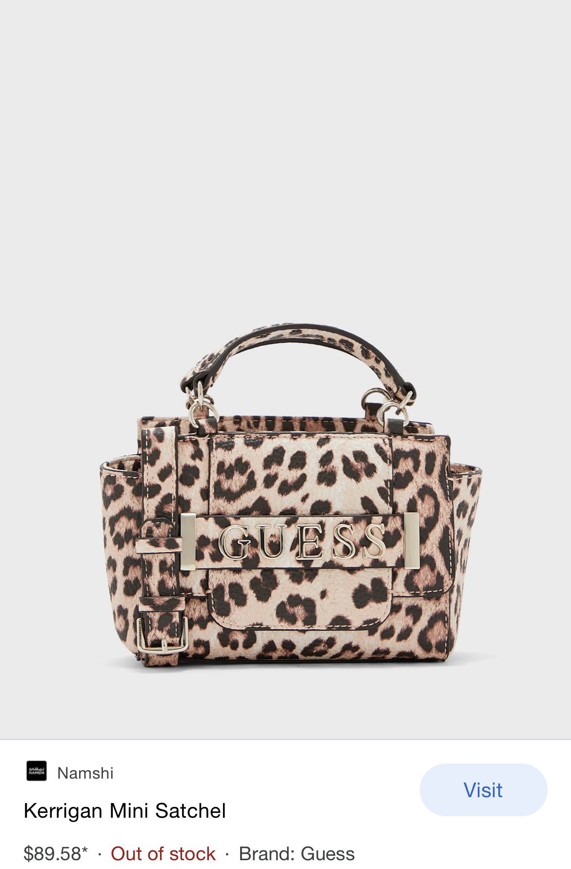 Guess Leopard Print Kerrigan Mini Satchel, Women's Fashion, Bags ...