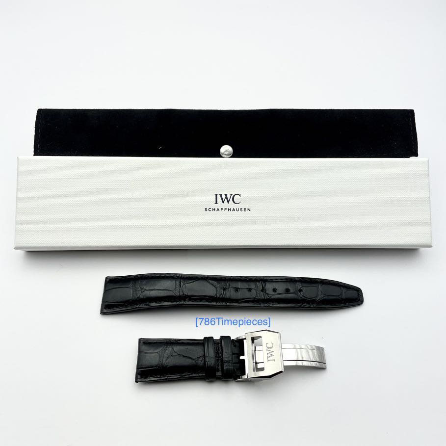 IWC Black Alligator leather strap (IWE02188) & IWC Folding Deployment ...