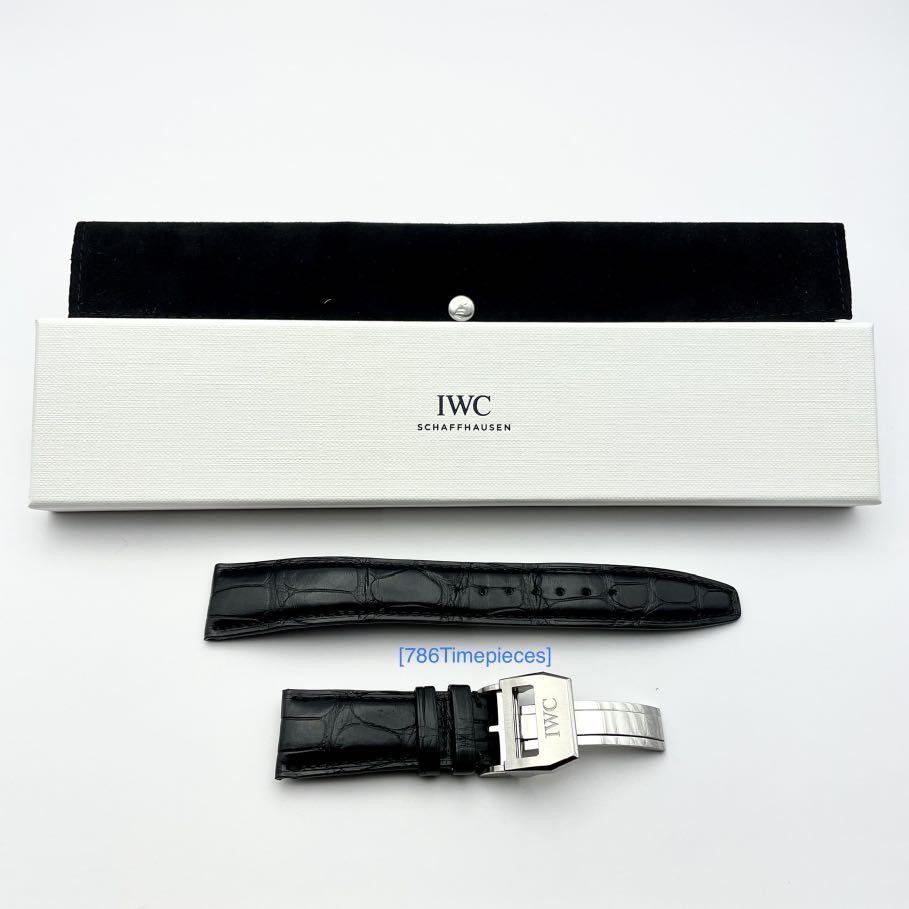 IWC Black Alligator leather strap (IWE02188) & IWC Folding Deployment ...