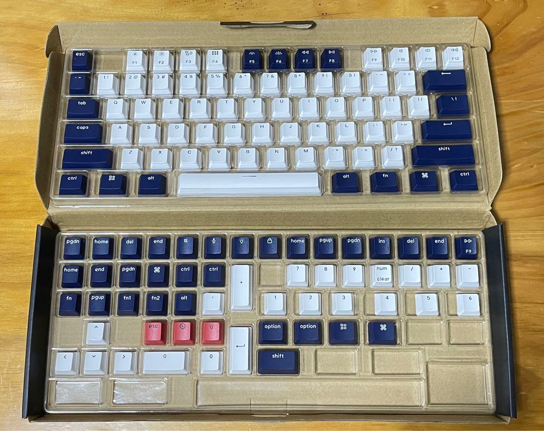 Keychron OEM Profile Keycaps Blue & White, Computers & Tech, Parts ...