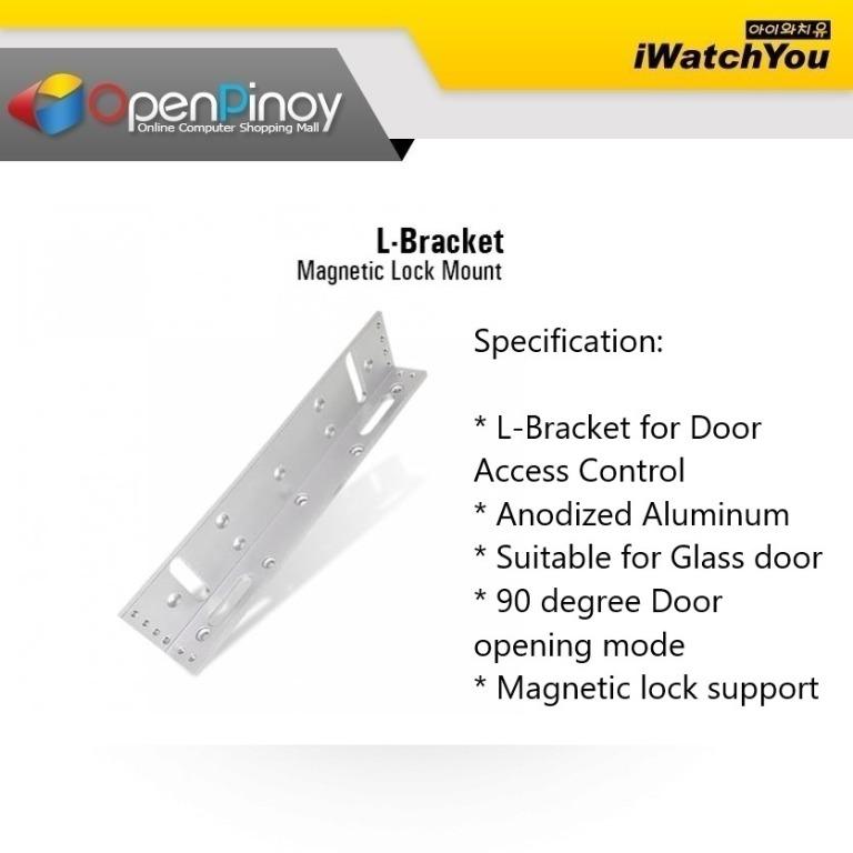 L-Bracket for Door Access Control for Magnetic Lock Mount, Furniture ...