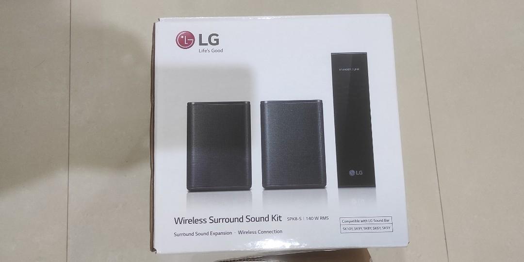 LG SPK8-S 2.0 Channel Sound Bar Wireless Rear Speaker Kit, Audio ...