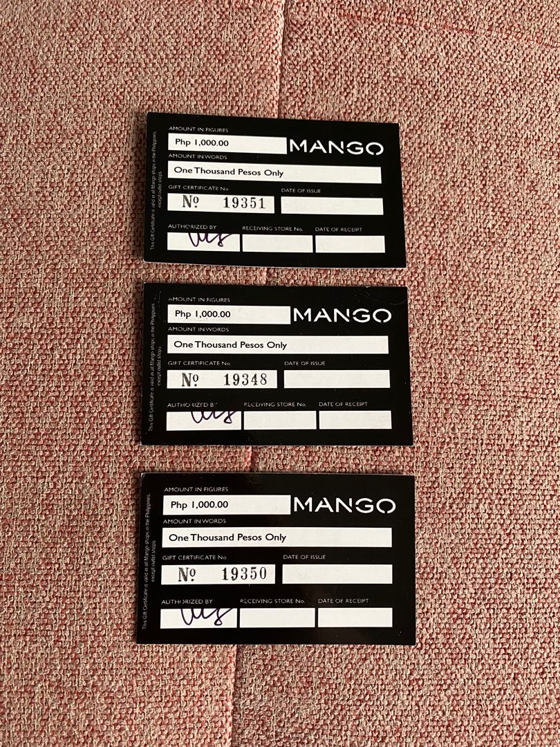 Mango Gift Certificate worth 3,000, Tickets & Vouchers, Vouchers on ...