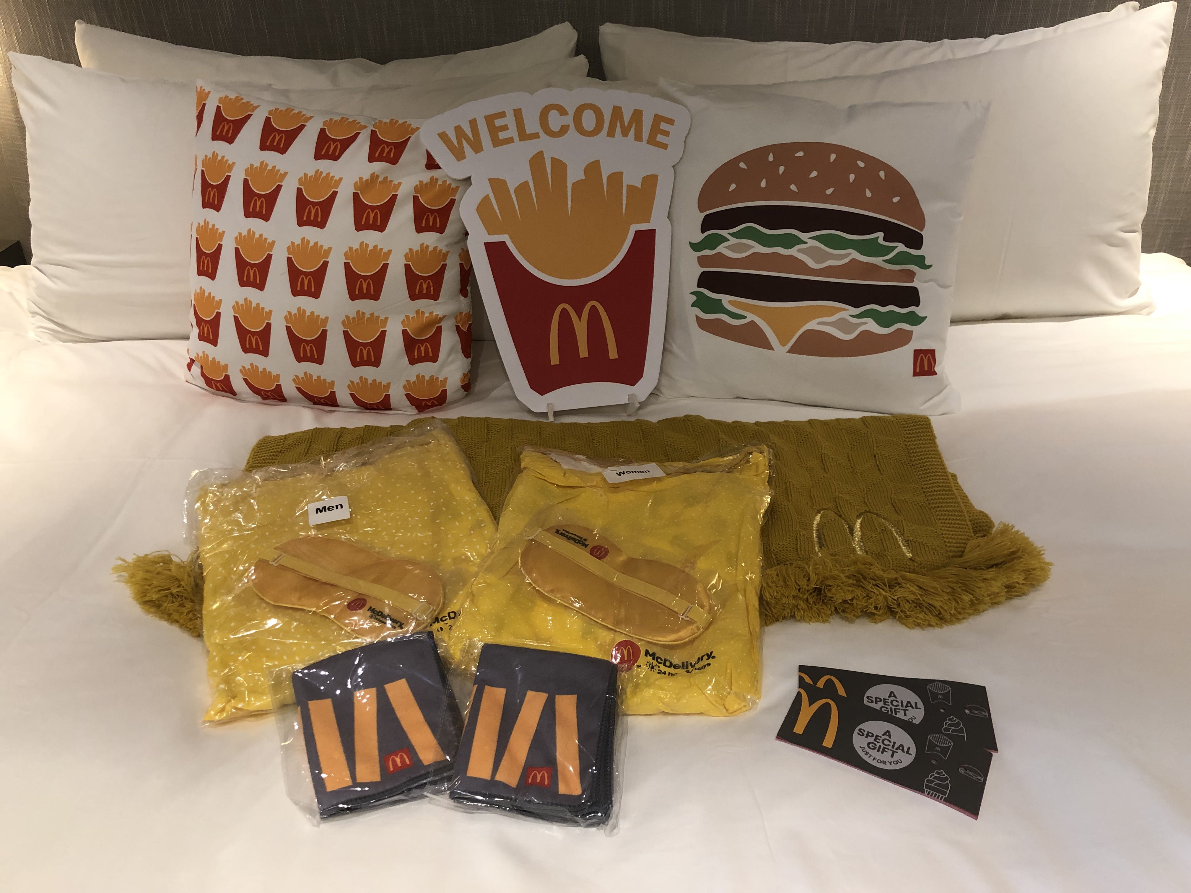 McDonald's McDelivery Pajamas Loungewear Set Cushion Towel Throw ...