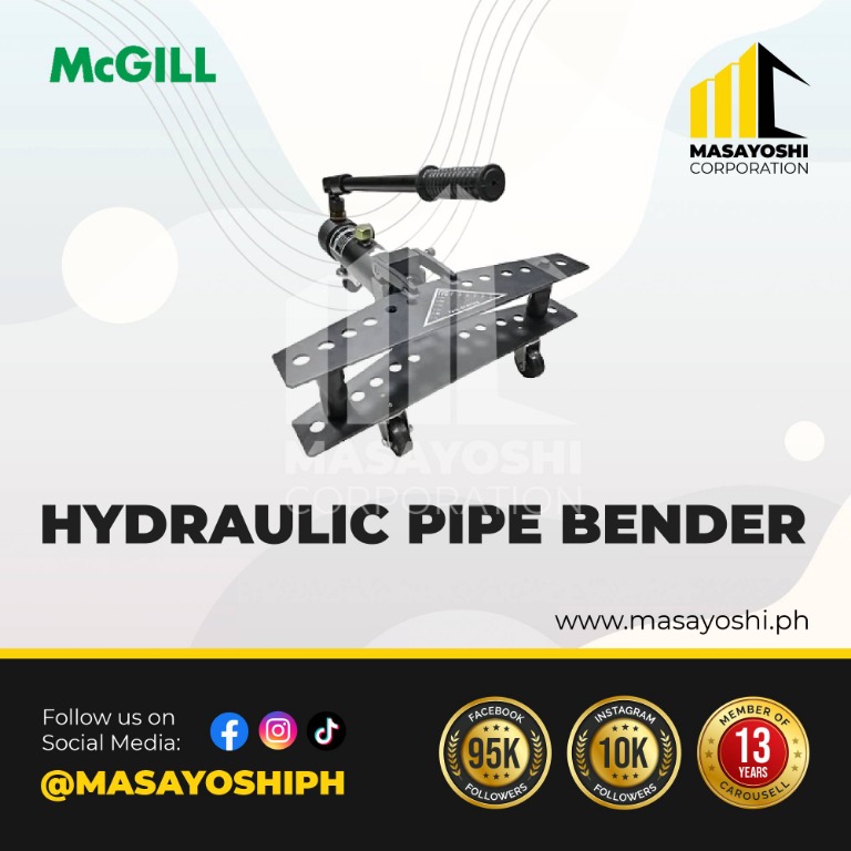 McGill Hydraulic Pipe Bender for RSC & IMC with Pipe Moulds 1/2" - 1 ...