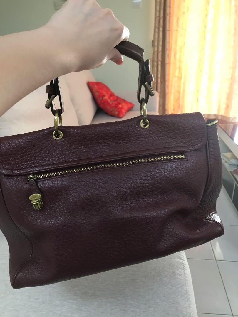 mulberry polly push lock satchel, Luxury, Bags & Wallets on Carousell