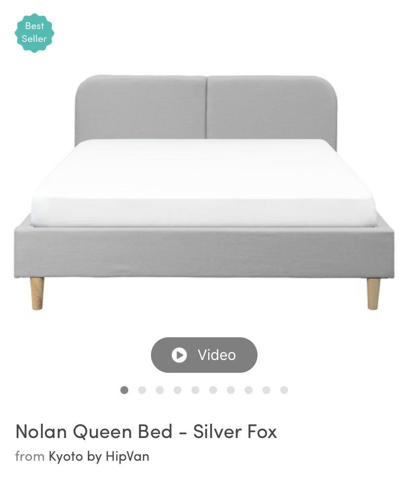 Nolan HipVan Queen Bed Frame - Silver, Furniture & Home Living ...