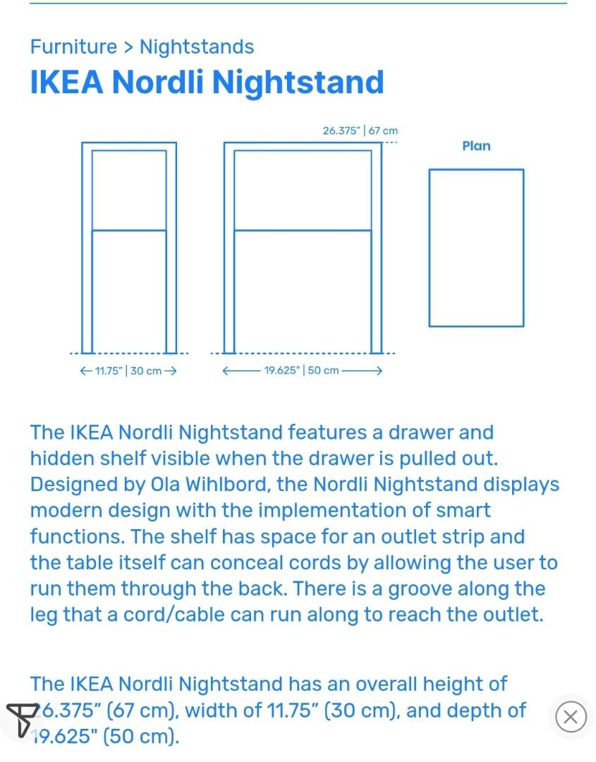 NORDLI IKEA bedside table, Furniture & Home Living, Furniture, Tables ...